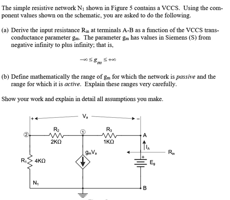 the simple resistive network n shown in figure 5 contains a vccs using the com ponent values ...