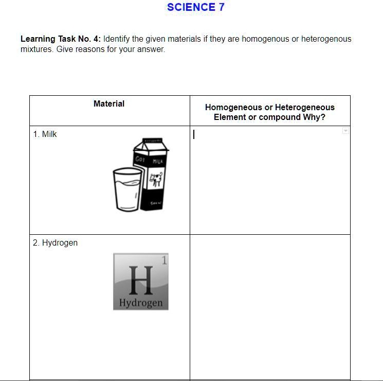 SOLVED: 'Learning Task No. 4: Identify the given materials if they are ... SOLVED: 'Learning Task No. 4: Identify the given materials if they are ...