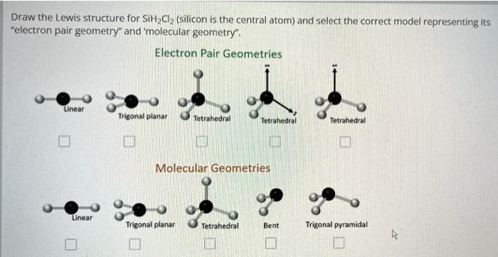 Draw the Lewis structure for SiCl4 (silicon is the central atom) and ...