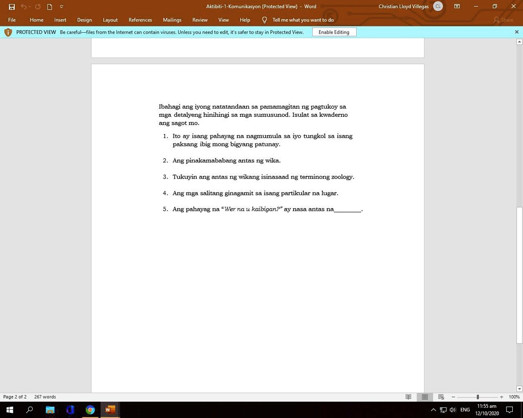 1 ito ay isang pahayag na nagmumula sa iyo tungkol sa isang paksang ...