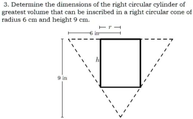 SOLVED: 3. Determine the dimensions of the right circular cylinder of ...
