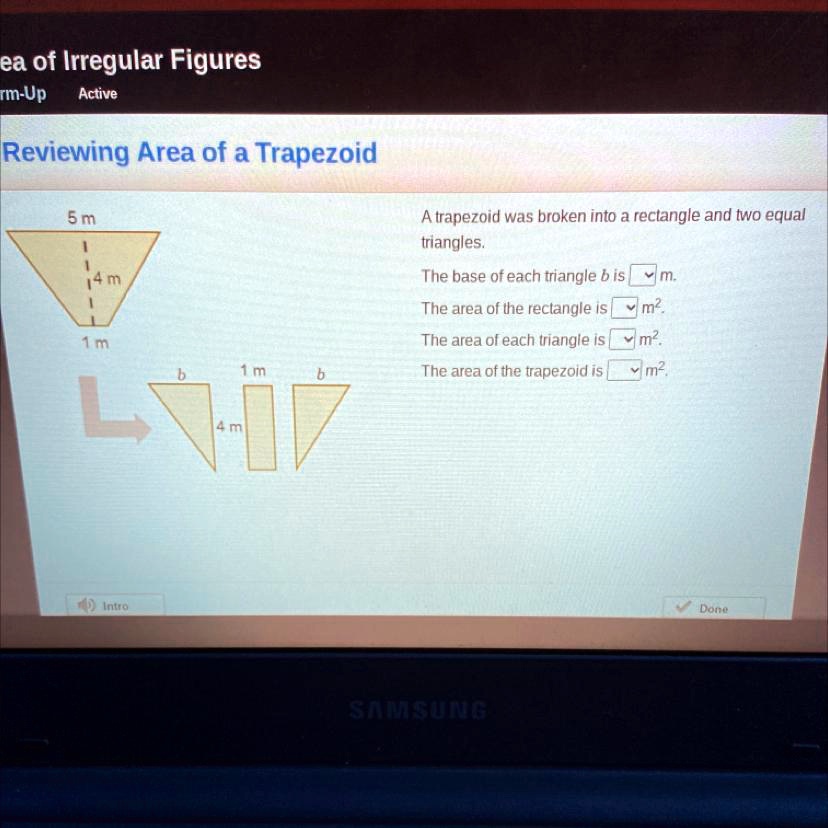 ea of Irregular Figures rm-Up Active Reviewing Area of a Trapezoid 5 m ...