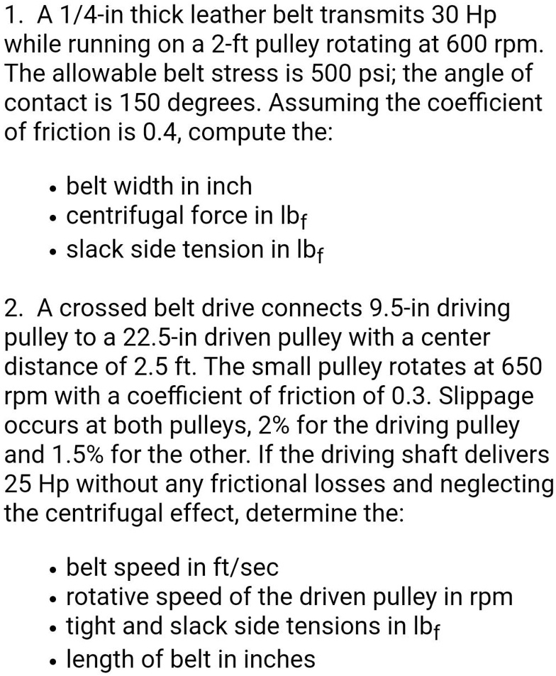 please use 4 decimal places in every answers 1 a 14 in thick leather ...