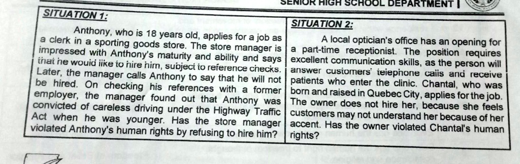task 3 situation analysis debriefing the human rights read and analyze ...