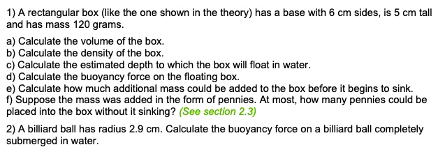 SOLVED: 1) A rectangular box (like the one shown in the theory) has ...