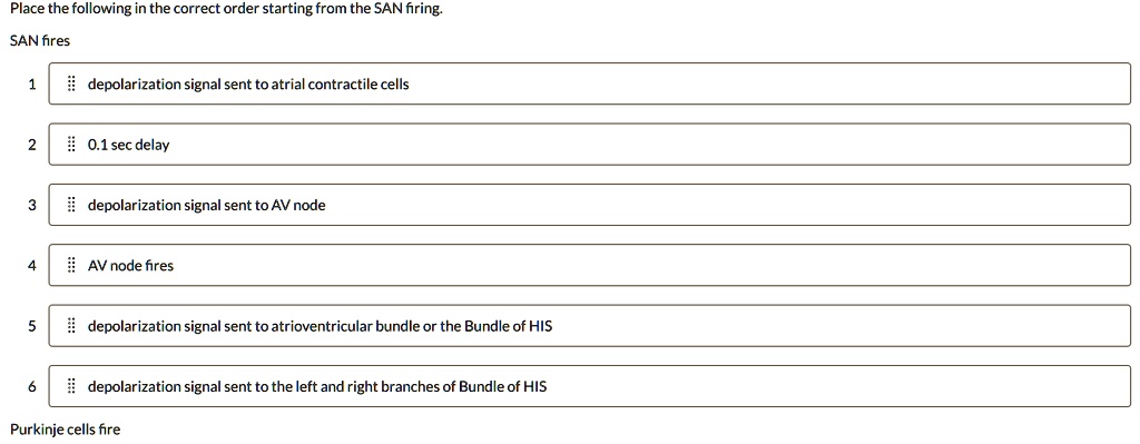 SOLVED: Texts: Can someone please assist with the cardiac conduction ...