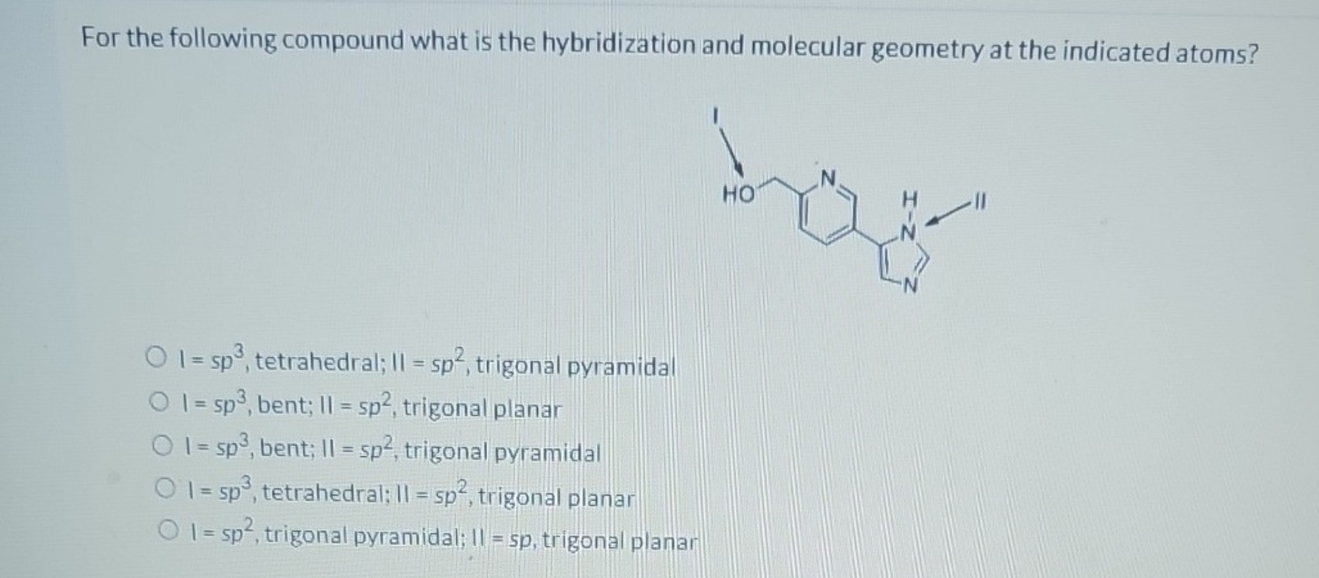 For the following compound what is the hybridization and molecular ...