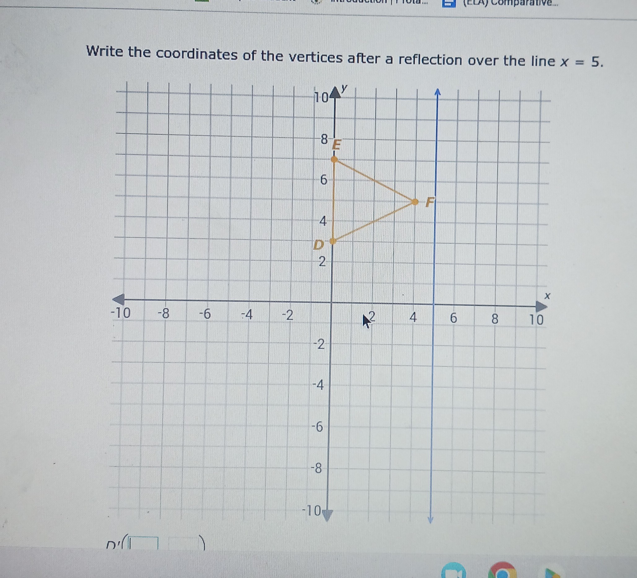 Write The Coordinates Of The Vertices After A Reflection Over The Line X5 N1 9345
