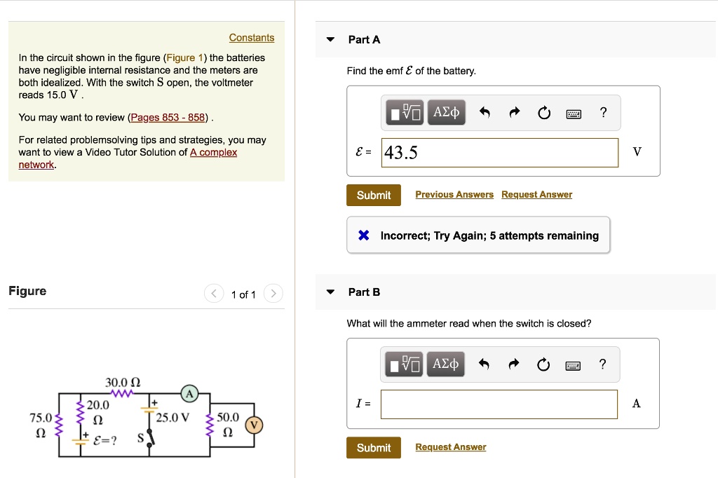 SOLVED: Part A In the circuit shown in the figure (Figure 1), the batteries have negligible ...