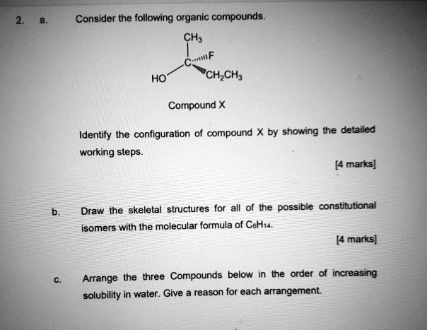 SOLVED: Consider the following organic compounds. CH; JF HO "CHCH ...
