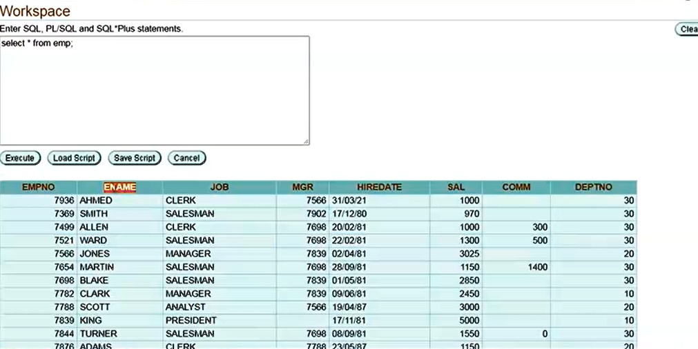Write a PL/SQL block to print out all employees' names and their managers' names. Use a while ...