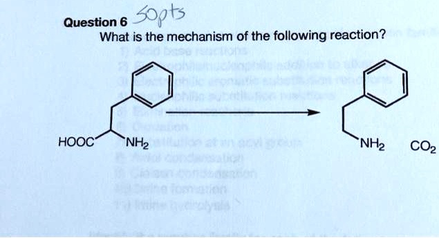 SOLVED: Question 6 gopts What is the mechanism of the following ...