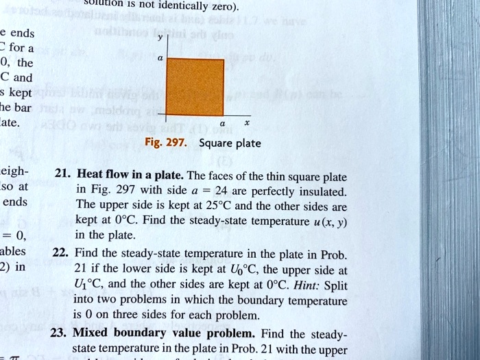 SOLVED: 22. Find the steady-state temperature in the plate in Prob. 21 if the lower side is kept ...