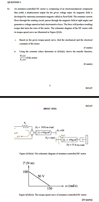 SOLVED: b) An armature-controlled DC motor is composed of an ...