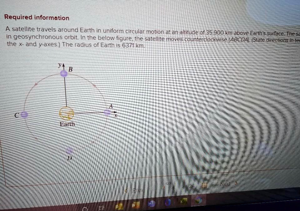SOLVED: Required information A satellite travels around Earth in ...