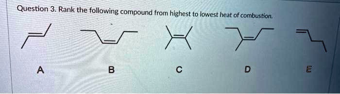 SOLVED: Question 3. Rank the following compound from highest to lowest ...