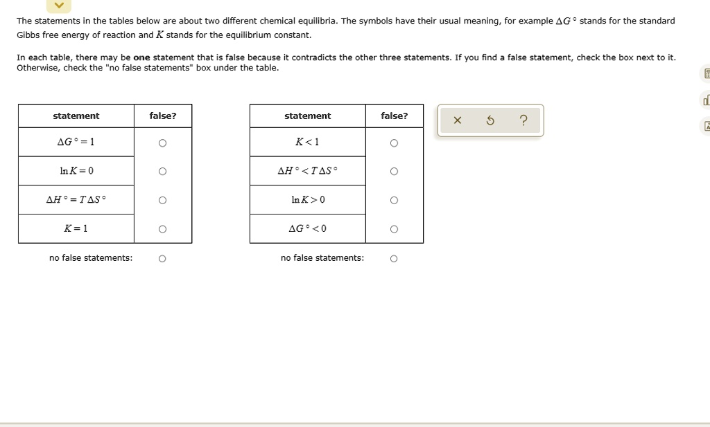 SOLVED: The statements the tables below are about two different ...