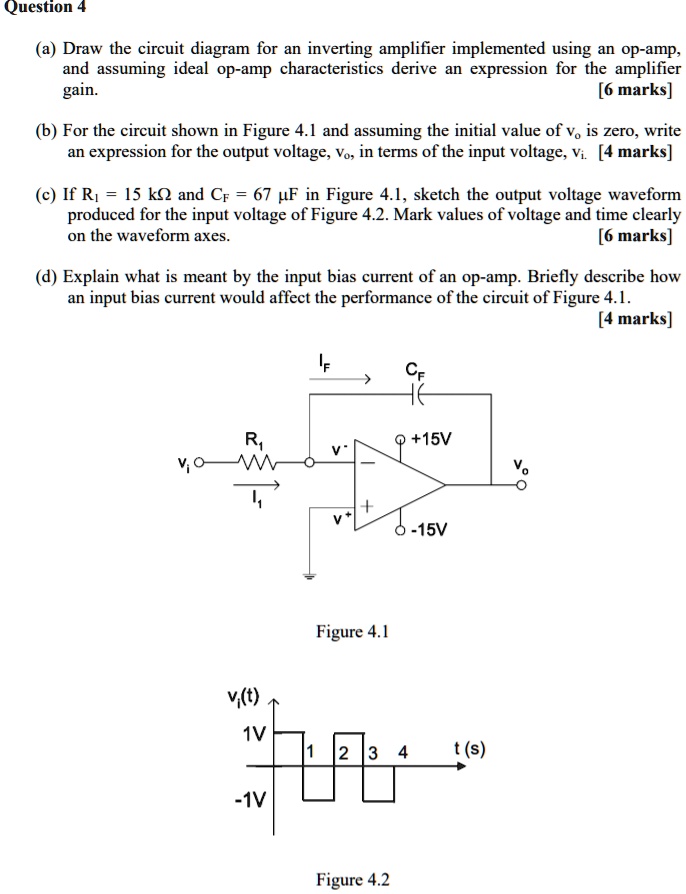 Solved Question 4 A Draw The Circuit Diagram For An Inverting Amplifier Implemented Using An 