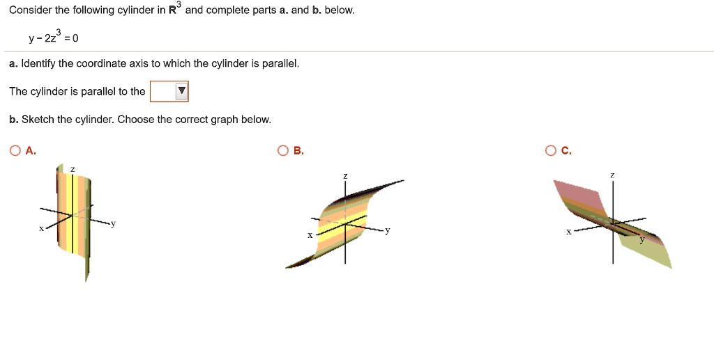 Consider the following cylinder in ℝ^3 and complete parts a. and b ...