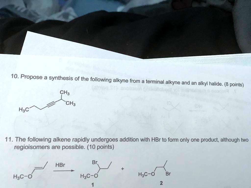 SOLVED:10. Propose a synthesis of the following alkyne from a terminal ...