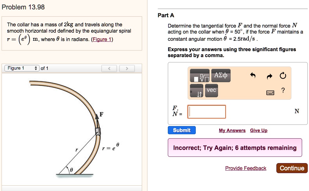 problem 1398 part a the collar has a mass of 2kg and travels along the ...