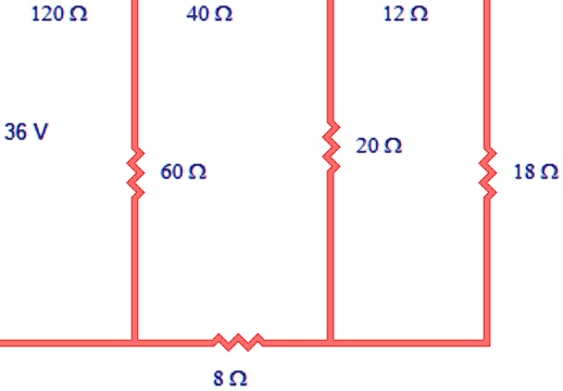 SOLVED: Calculate the current in the 40-Ohm resistor using Thevenin's theorem. 120 40 120 36 V ...