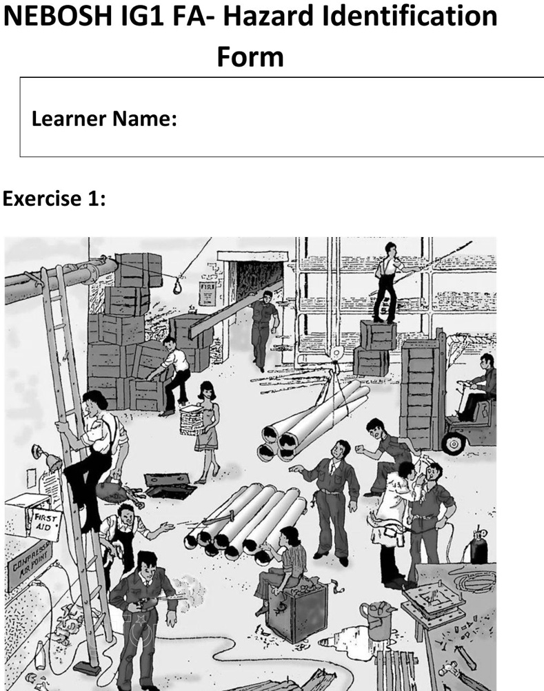 SOLVED: NEBOSH IG1 FA - Hazard Identification Form Exercise 1: NEBOSH ...