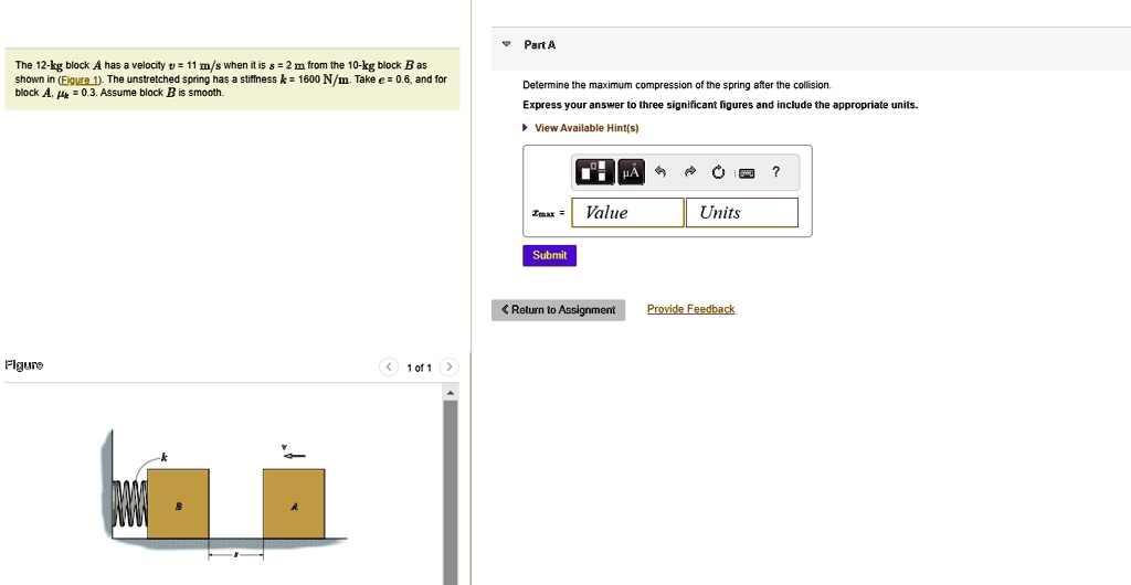 the 12 kg block a has a velocity v 11 ms when it is s 2 m from the 10 kg block b as shown in ...