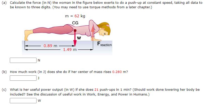 SOLVED: (a) Calculate the force (in N ) the woman in the figure below ...