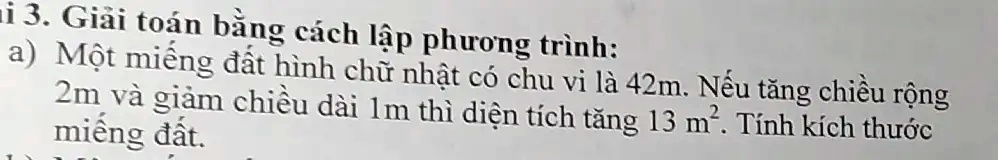 Solved Giai Toan Báº±ng CÃ¡ch A Má™t Miáº¿ng Láº­p PhÆ°Æ¡ng TrÃ¬nh