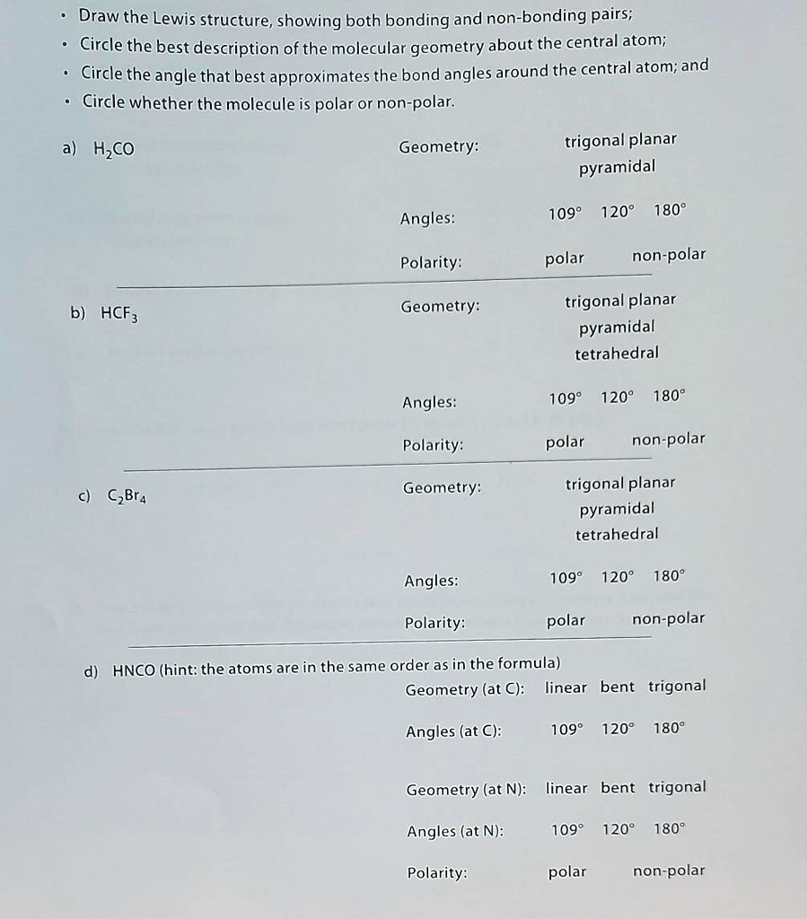 Draw the Lewis structure, showing both bonding and non-bonding pairs ...