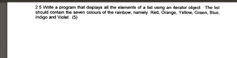 Video Solution Write A Program That Displays All The Elements Of A List Using An Iterator