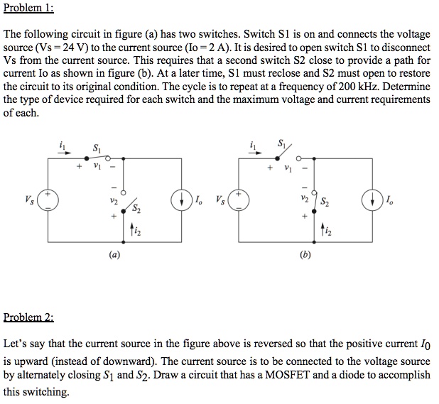 SOLVED: Problem 1: The following circuit in figure (a) has two switches ...