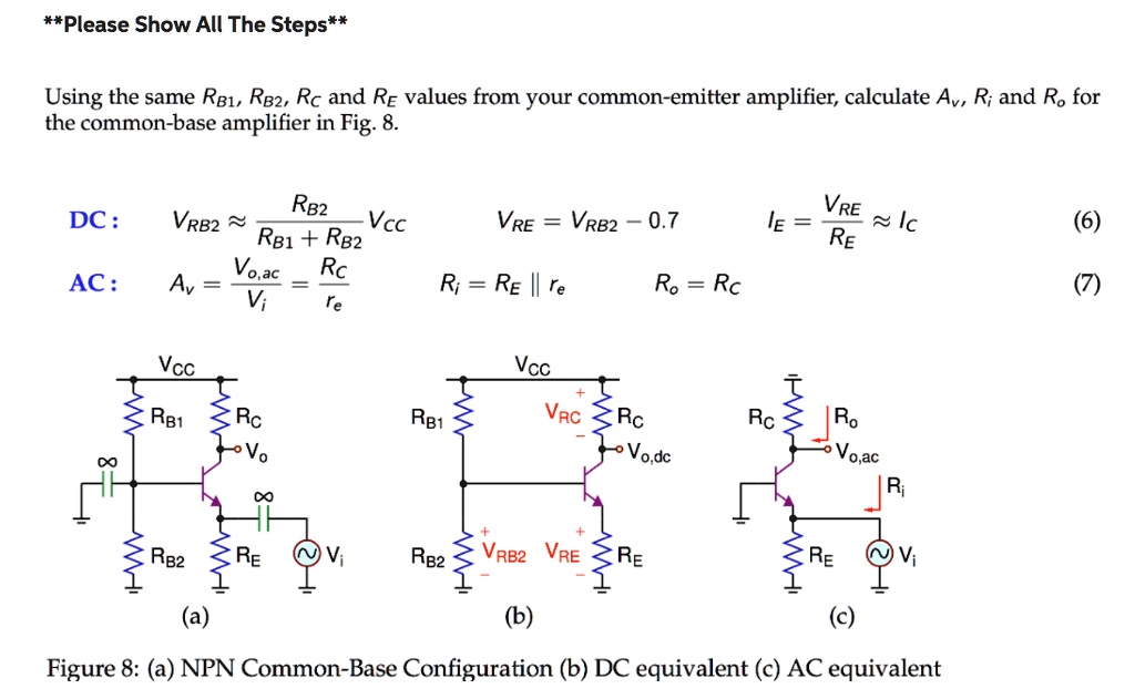 RB1 = 33 kÎ©, RB2 = 17 kÎ©, RE = 1 kÎ© Using the same R1, R2, Rc, and Re values from your common ...