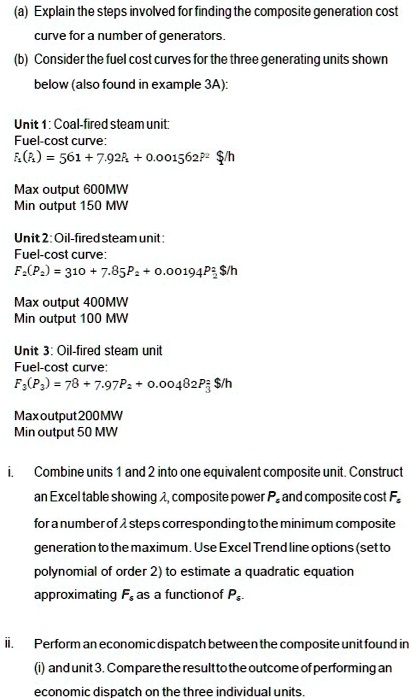 a explain the steps involved forfinding the composite generation cost ...