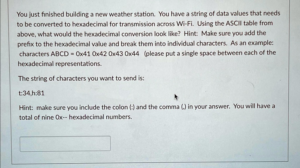 You just finished building a new weather station. You have a string of ...