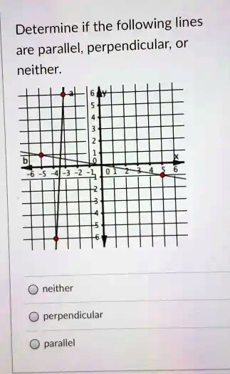 SOLVED: Determine if the following lines are parallel, perpendicular ...
