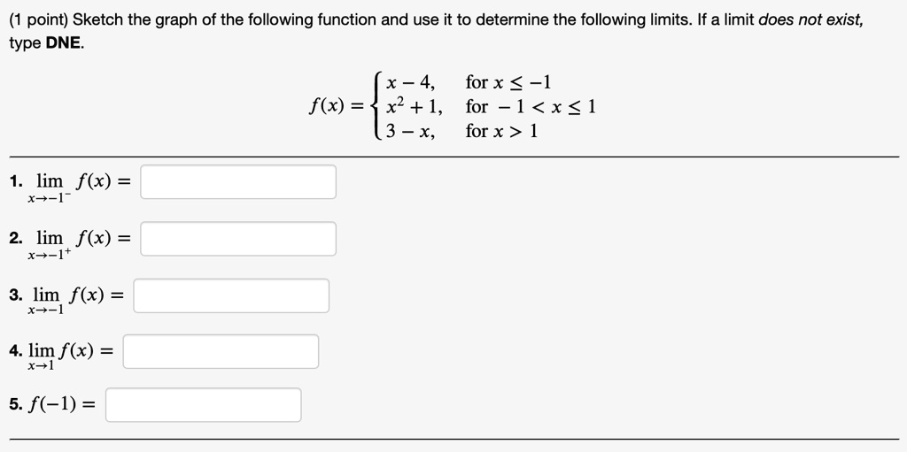 SOLVED: point) Sketch the graph of the following function and use it to ...