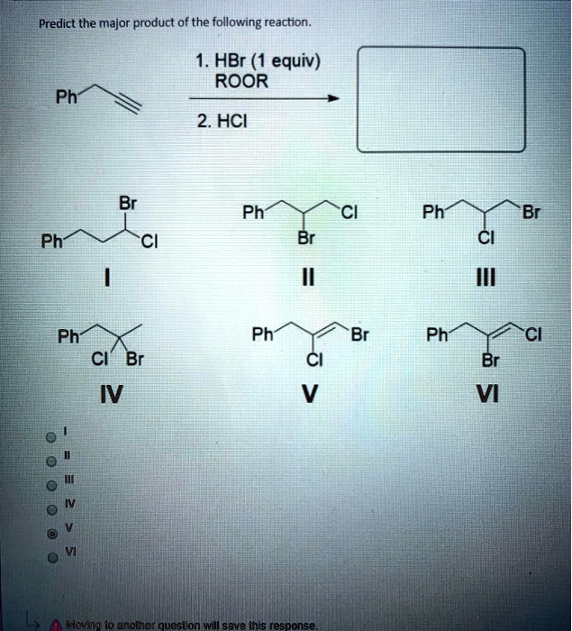 SOLVED: Predict the major product of the following reaction: HBr (1 ...