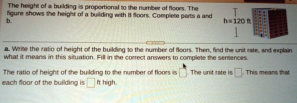 SOLVED: The height of a building is proportional to the number of ...