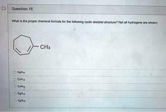 question 15 what is the proper chemical formula lor the following ...