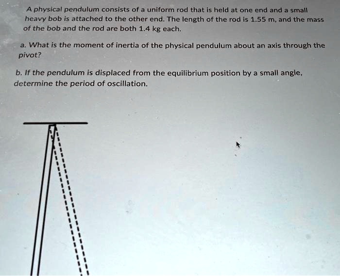 SOLVED: A physical pendulum consists of a uniform rod that is held at ...