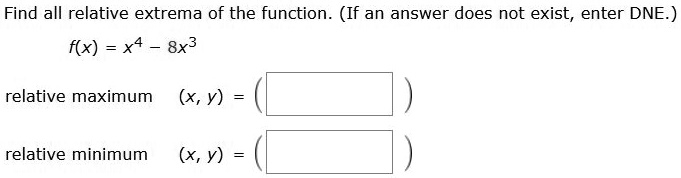 SOLVED: Find all relative extrema of the function. (If an answer does ...