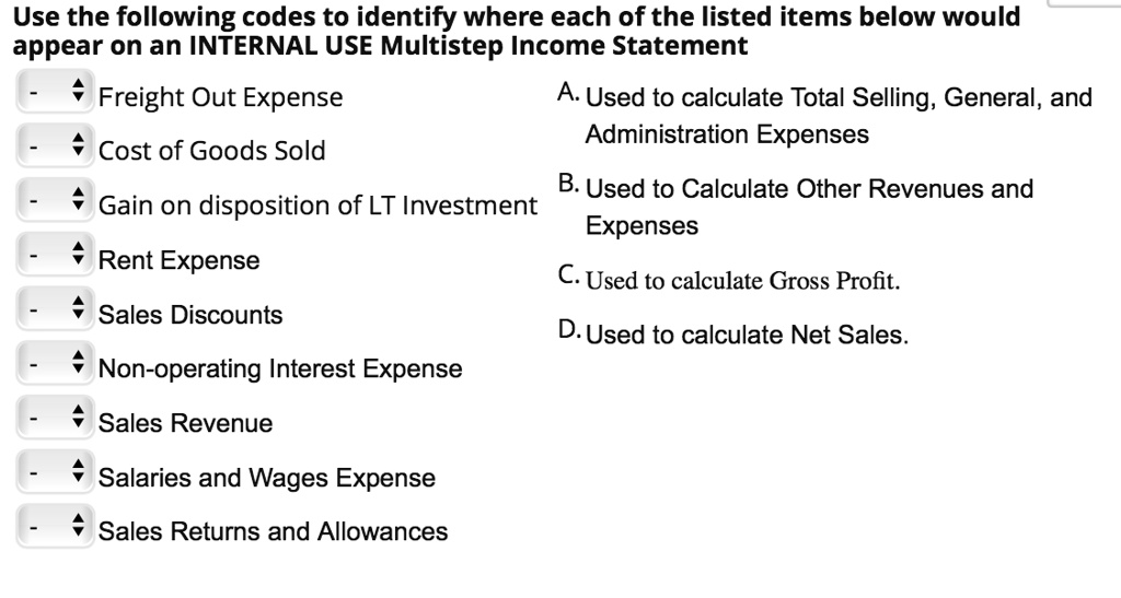 SOLVED: Identify where each of the items below appear on an INTERNAL ...