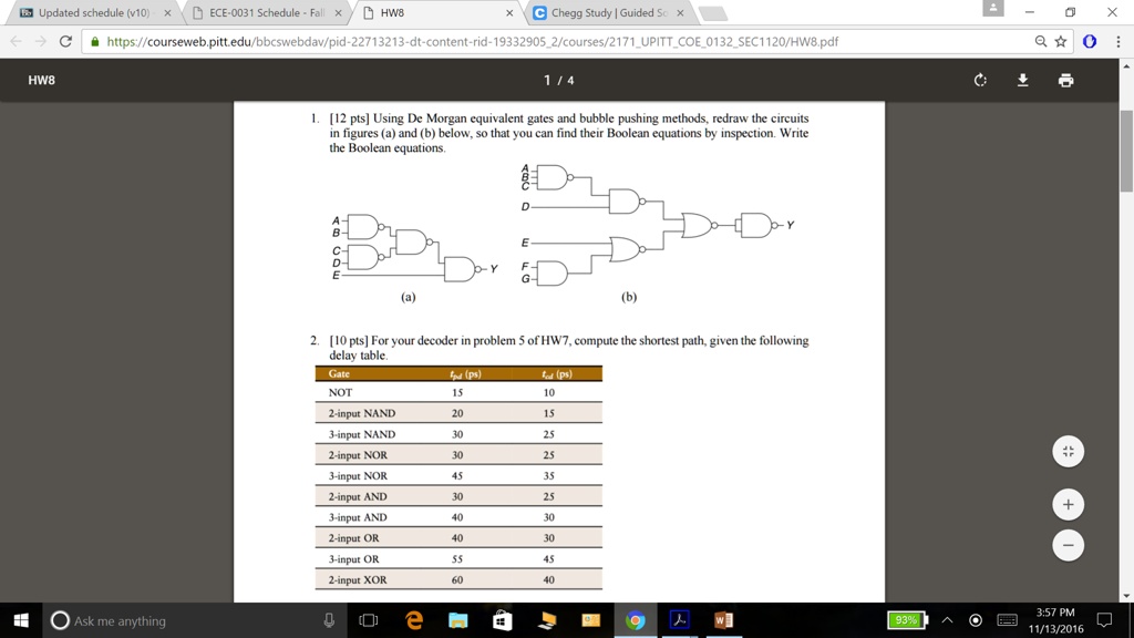 [GET ANSWER] Updated schedule (v10) ECE-0031 Schedule - Fall X HW8 ...