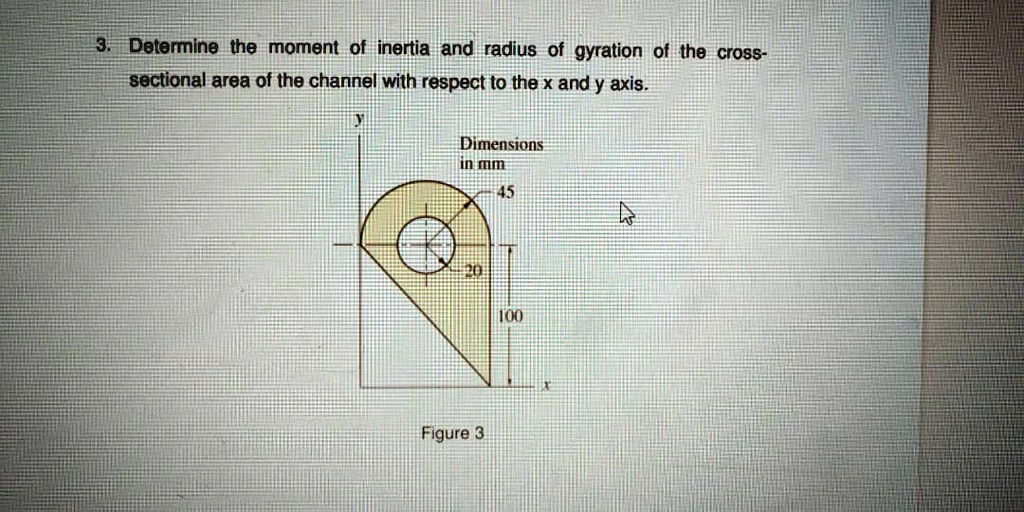 3. Determine the moment of inertia and radius of gyration of...