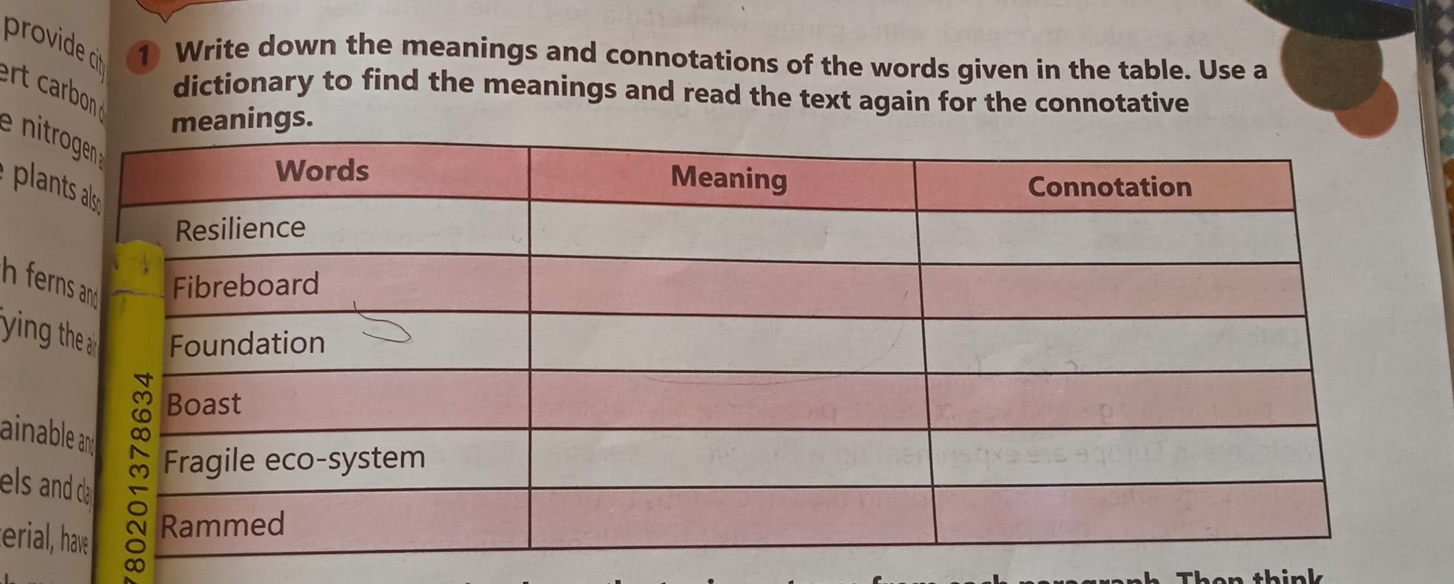 1 Write down the meanings and connotations of the words given in the ...