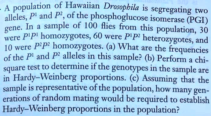 A population of hawaiian drosophila is segregating two...