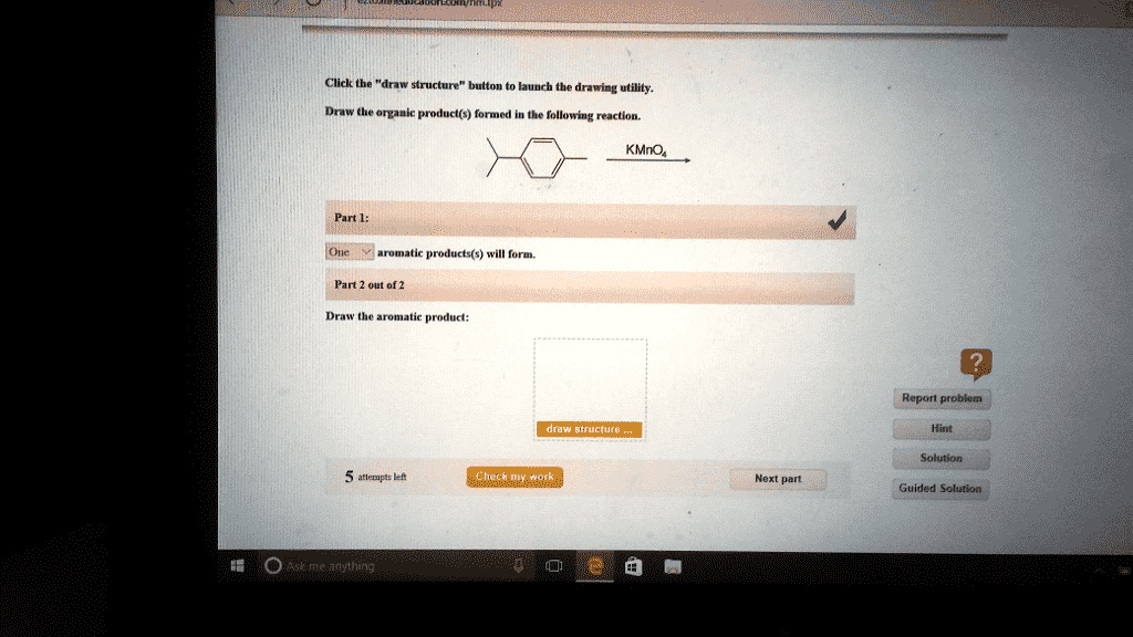 Click The Draw Structure Button To Launch The Drawing Utility Draw The Organic Products