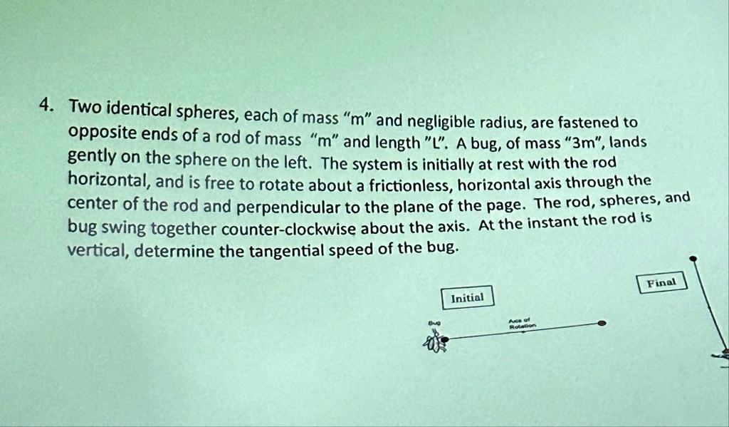 4 two identical spheres each of mass m and negligible radius are ...